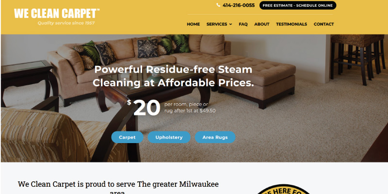 Best Carpet Cleaning Websites: Key Features to Include (+Example)