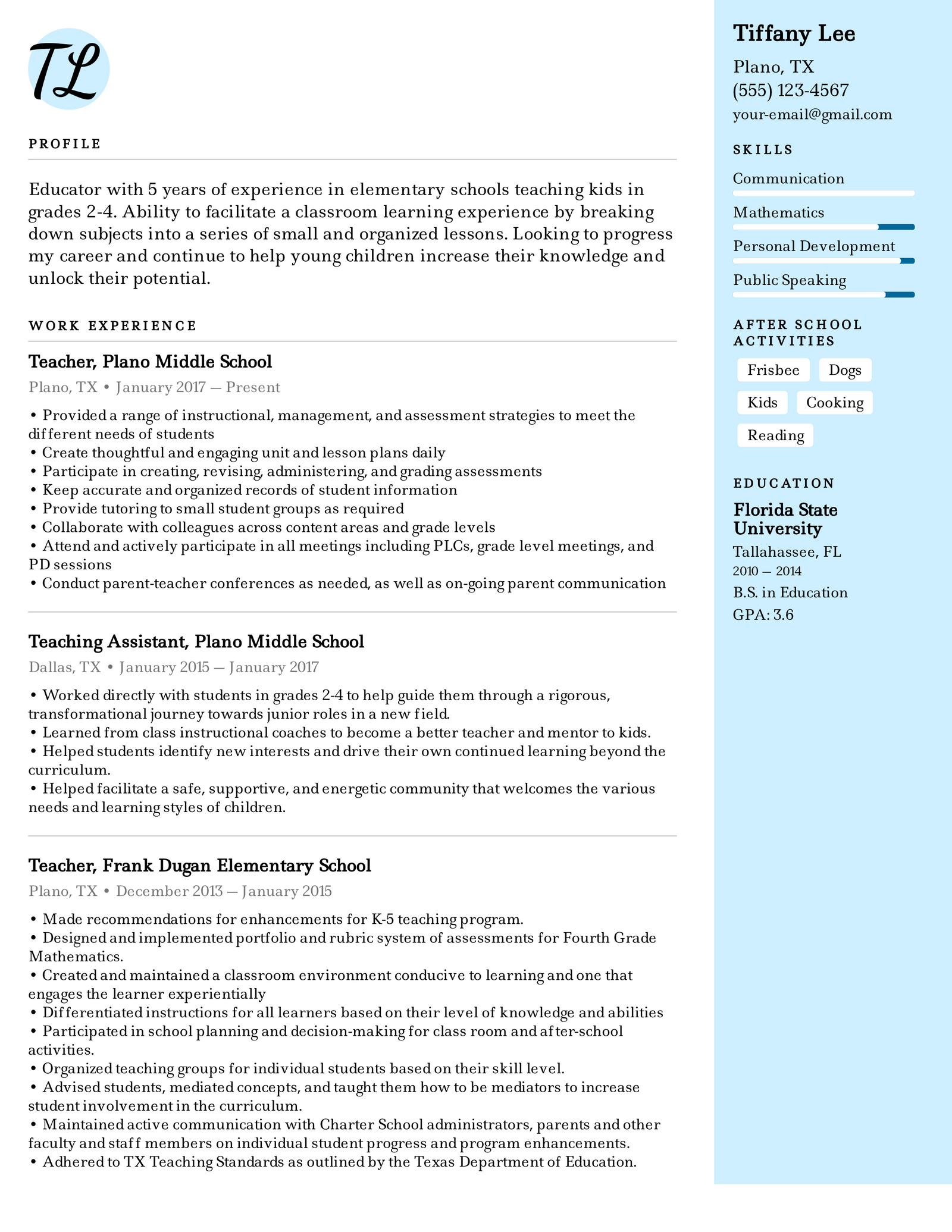 Elementary School Teacher Resume Example & Writing Tips for 2022
