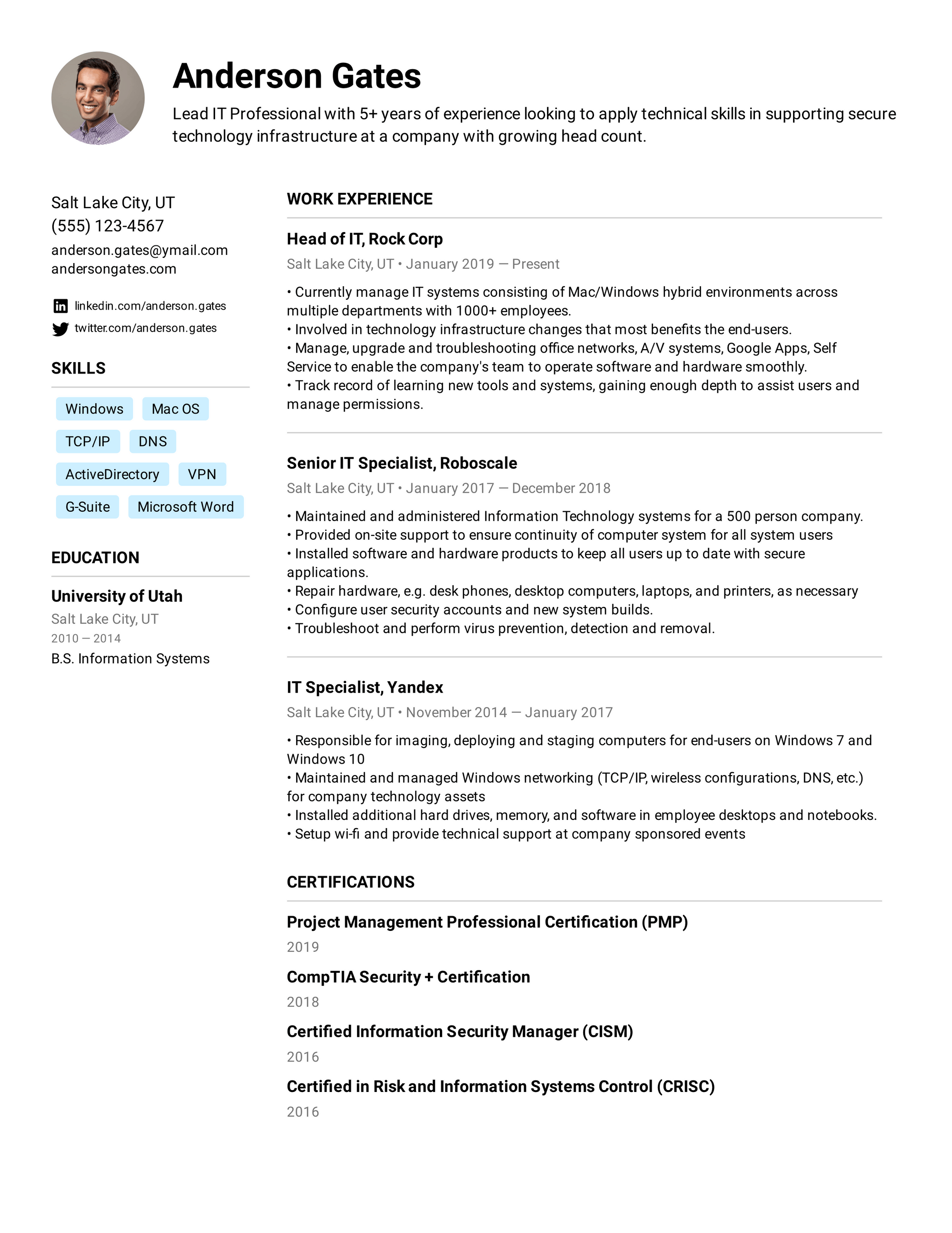 Two-Column Resume Templates & Formats for 2022 | Easy Resume