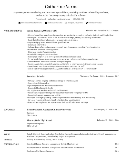One-Column Resume Templates & Formats for 2022 | Easy Resume