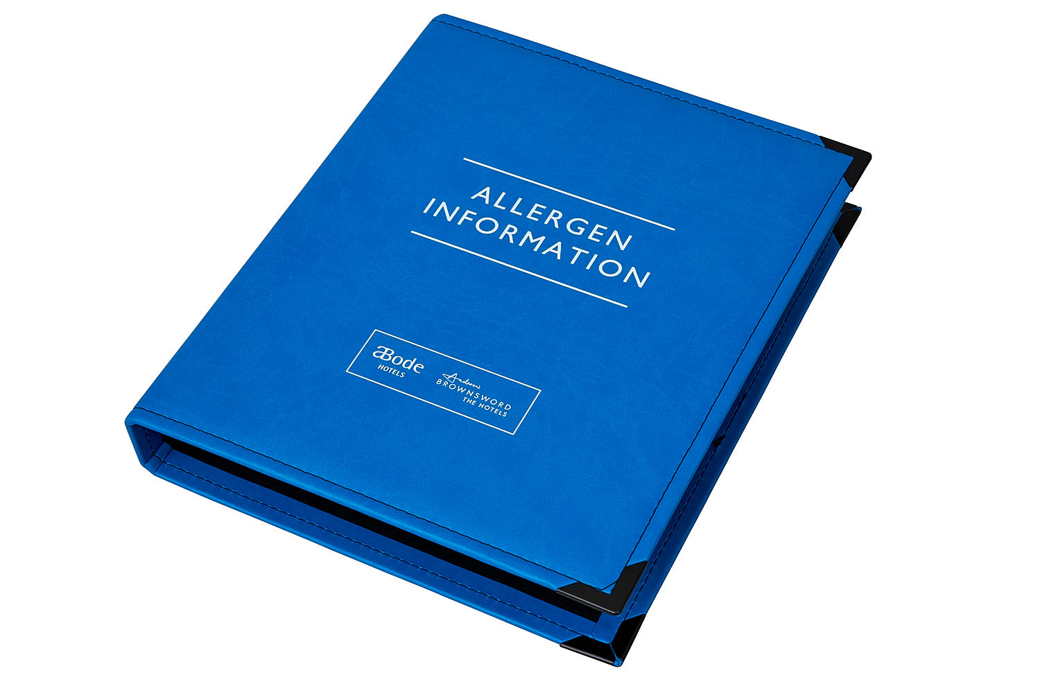 Abode Hotels Allergen info Ring Binders by Designease, UK