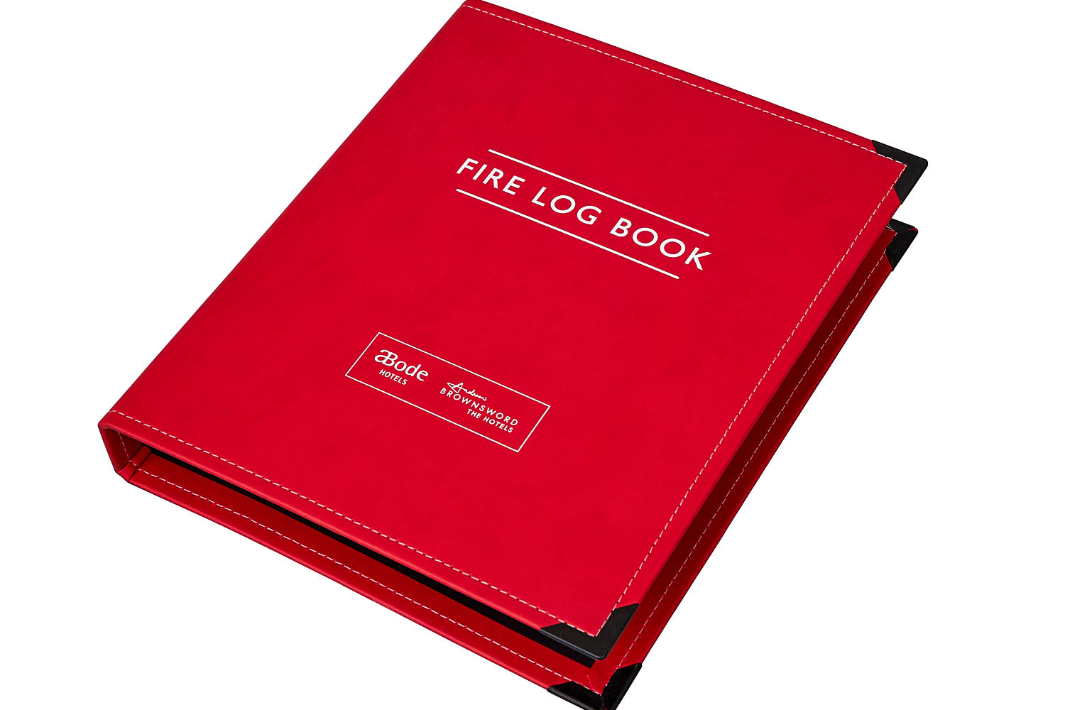 Abode Hotels Fire Log ring Binders by Designease, UK