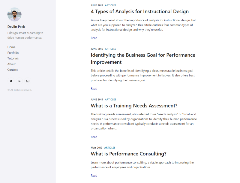 The Evolution of my eLearning Portfolio | Devlin Peck
