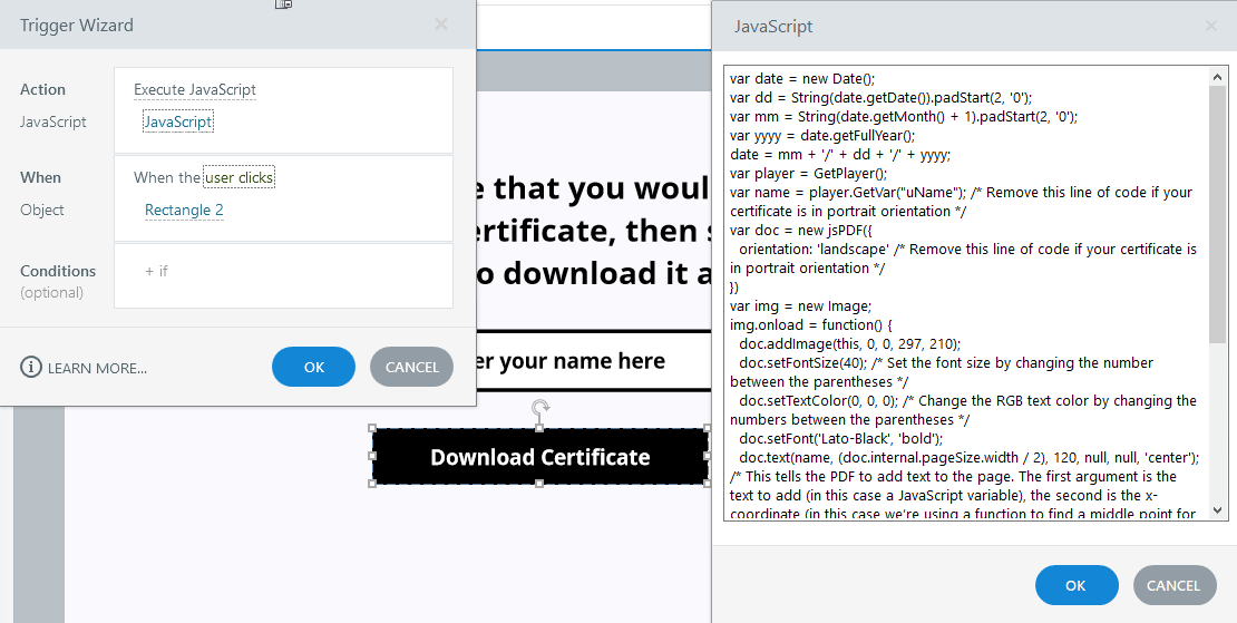 Generate a PDF Certificate from an eLearning Course | Devlin Peck