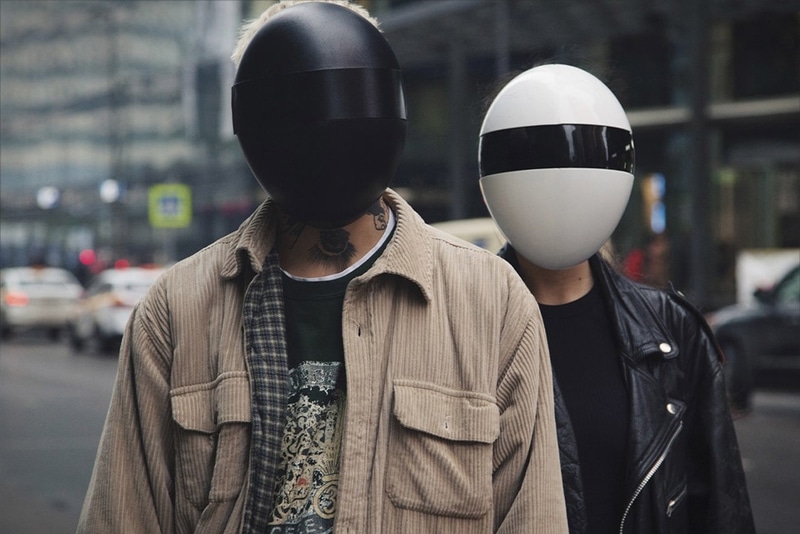 Blanc Daft Punk Facemask