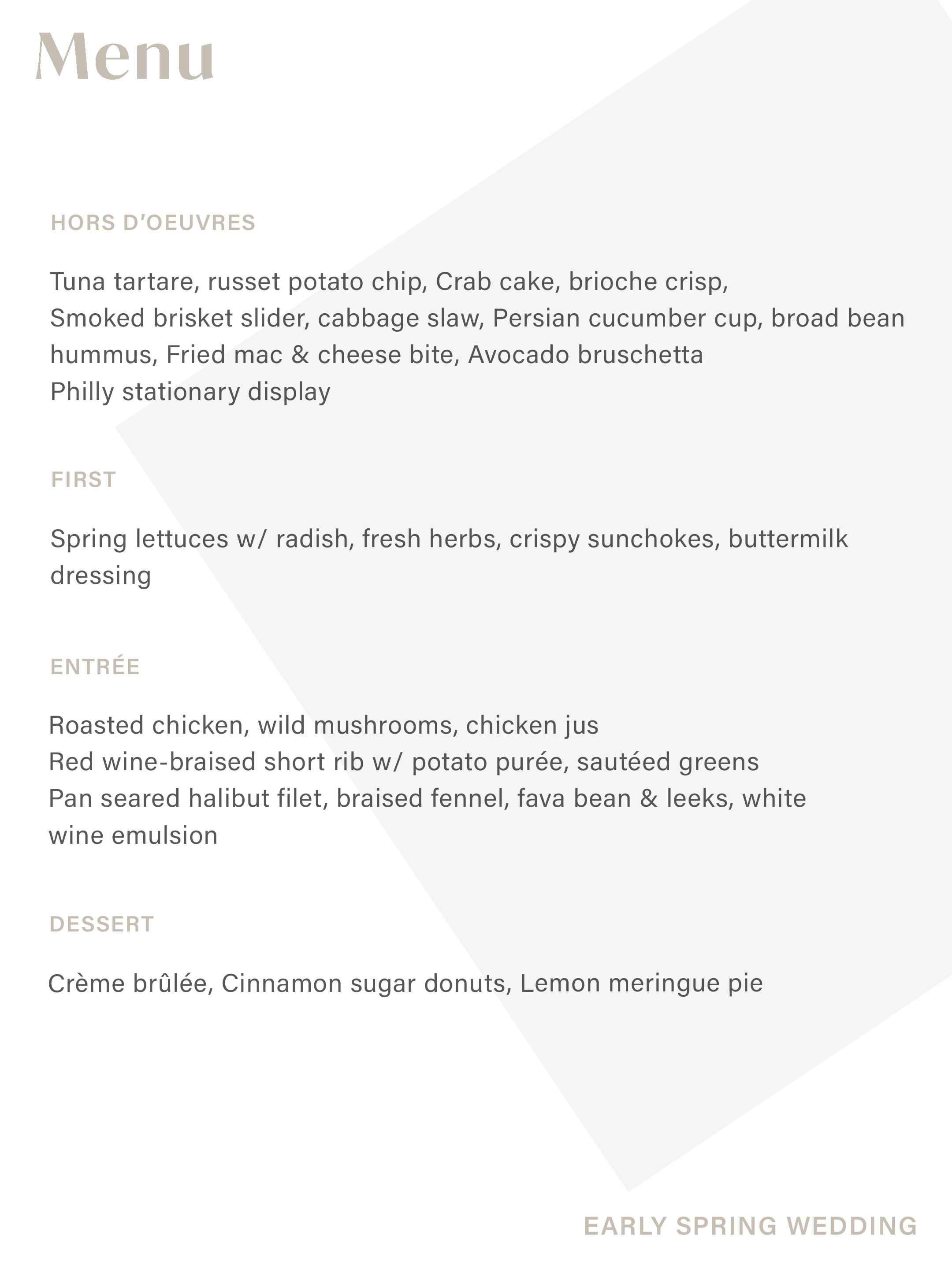 Menus — Portico Asbury Arboretum