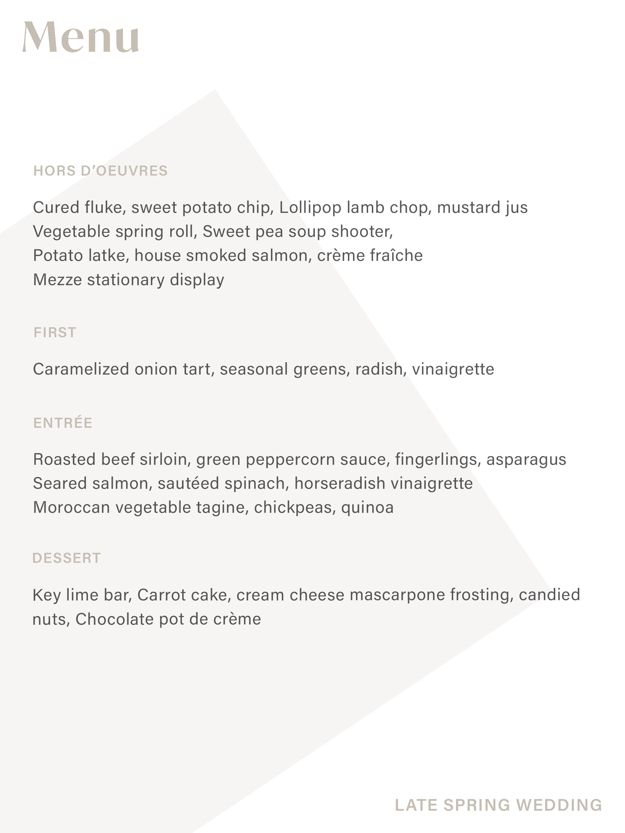 Menus — Portico Asbury Arboretum