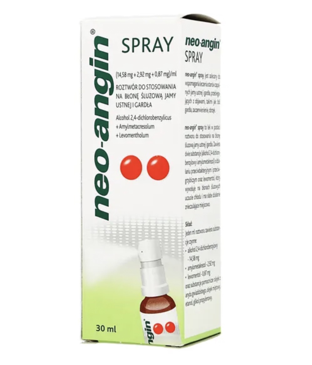Neo-Angin Spray, roztwór do jamy ustnej i gardła, 30 ml
