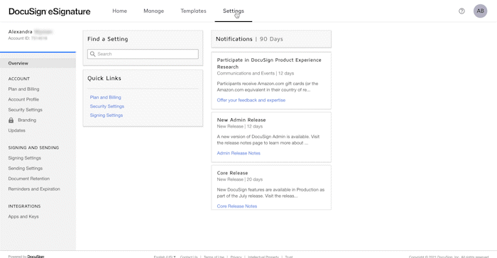 DocuSign API Account ID