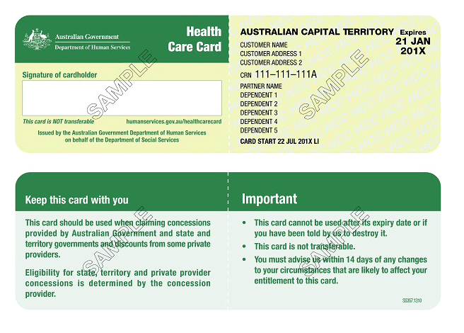 Centrelink: Health Care Card | External website | Our Site
