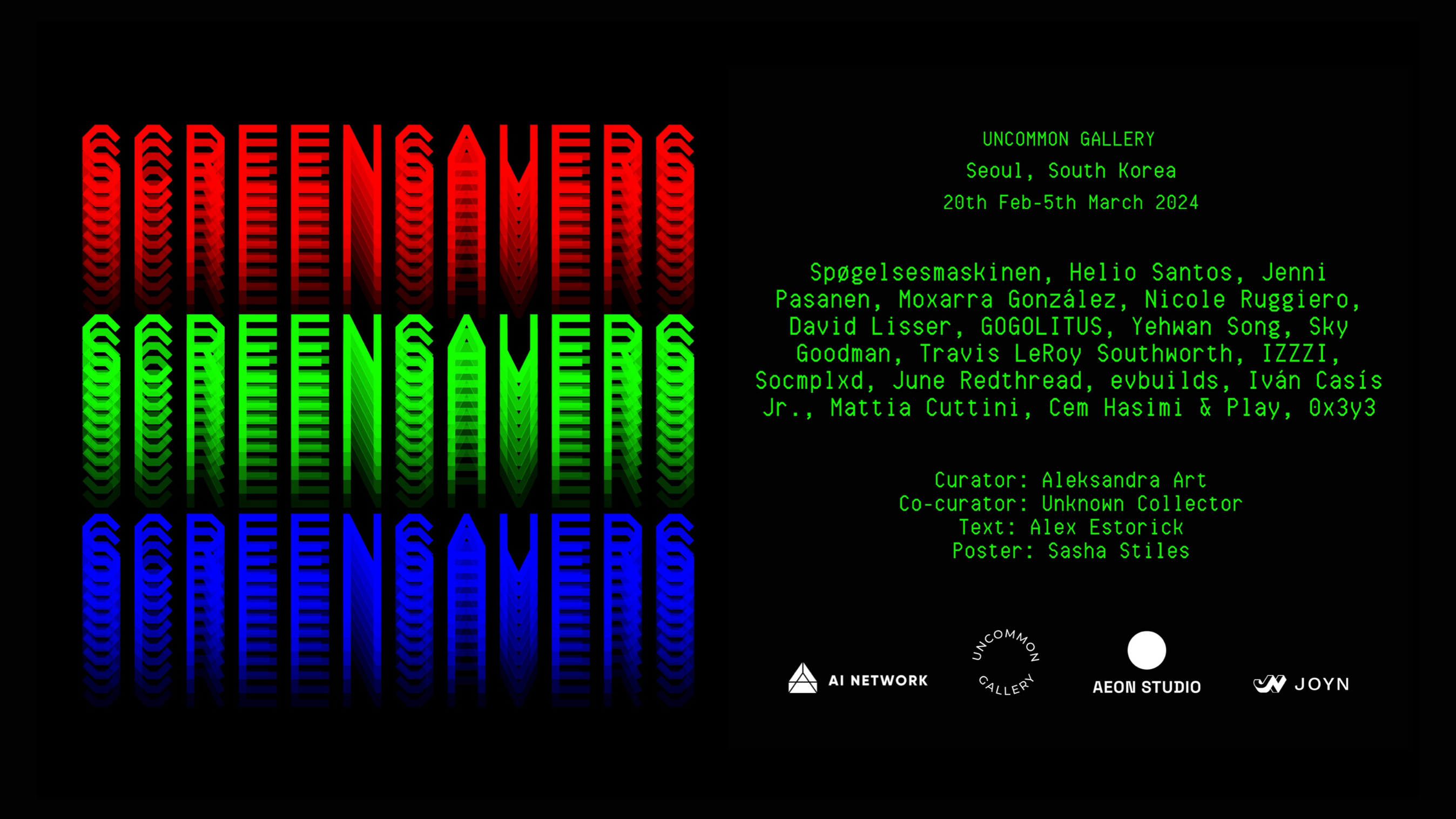 SCREENSAVERS Artists - Electric Artefacts