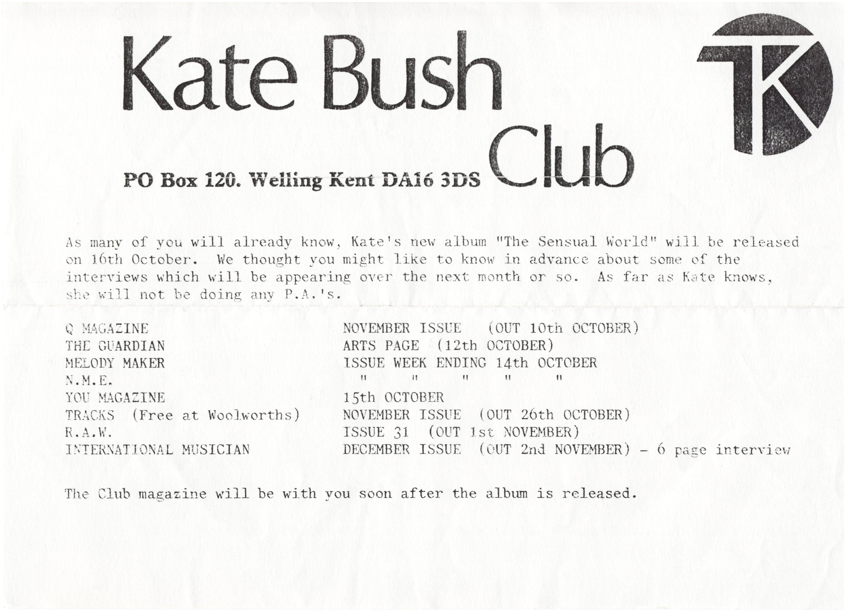 Kate Bush Collectibles