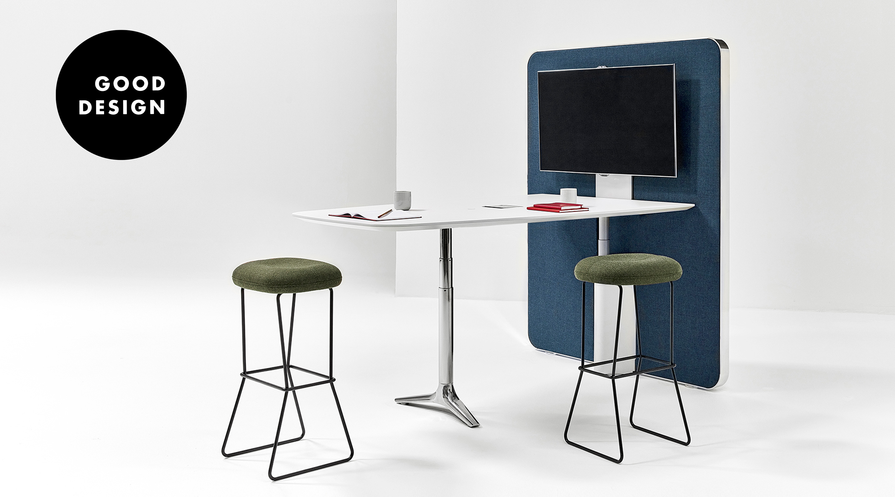 Gateway™ Height Adjustable Media Wall Table