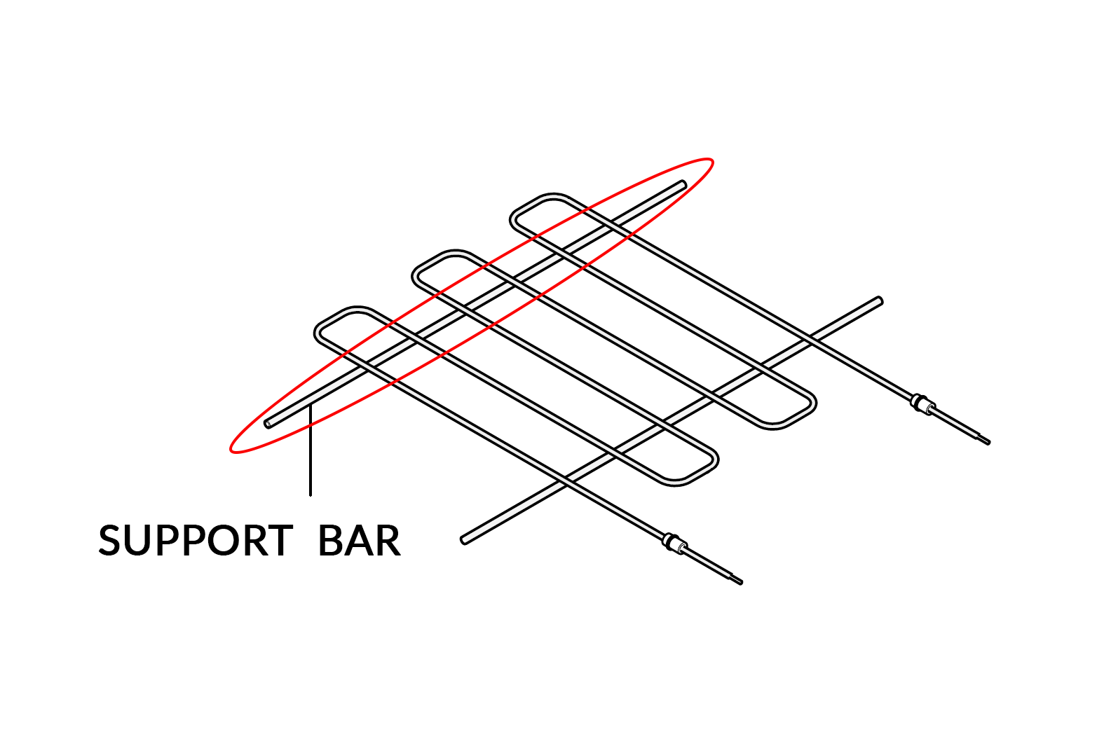 C01.2338 TZ Element Support Bar - Top element support bar for Cuppone Tiziano 720 (TZ435) models ...