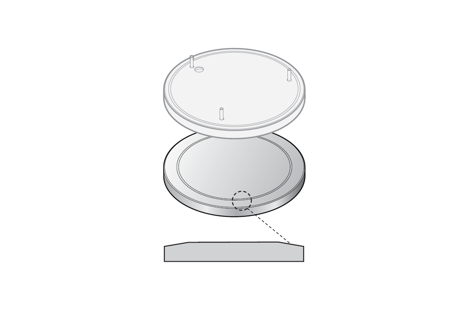 C01.2139 PZF Complete Bottom Plate - Bevelled - Complete lower bevelled ...