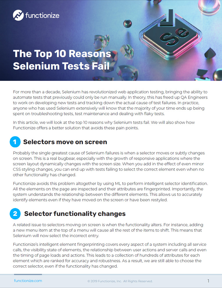 The Top 10 Reasons Selenium Tests Fail