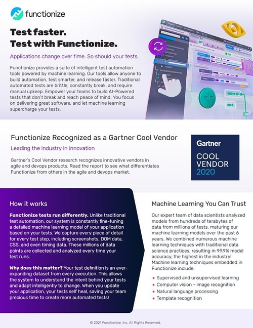 Functionize datasheet