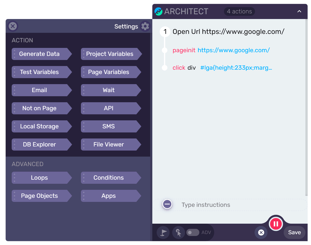 Architect: rapid test prototyping and creation tool by Functionize
