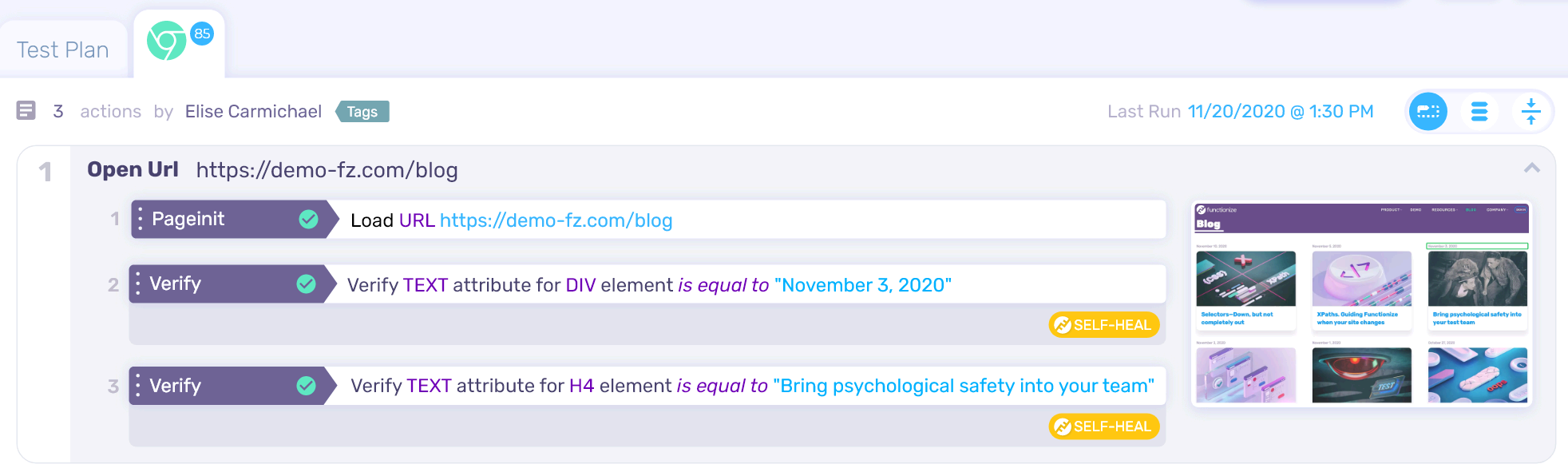 Dynamic learning: tests evolve with your application