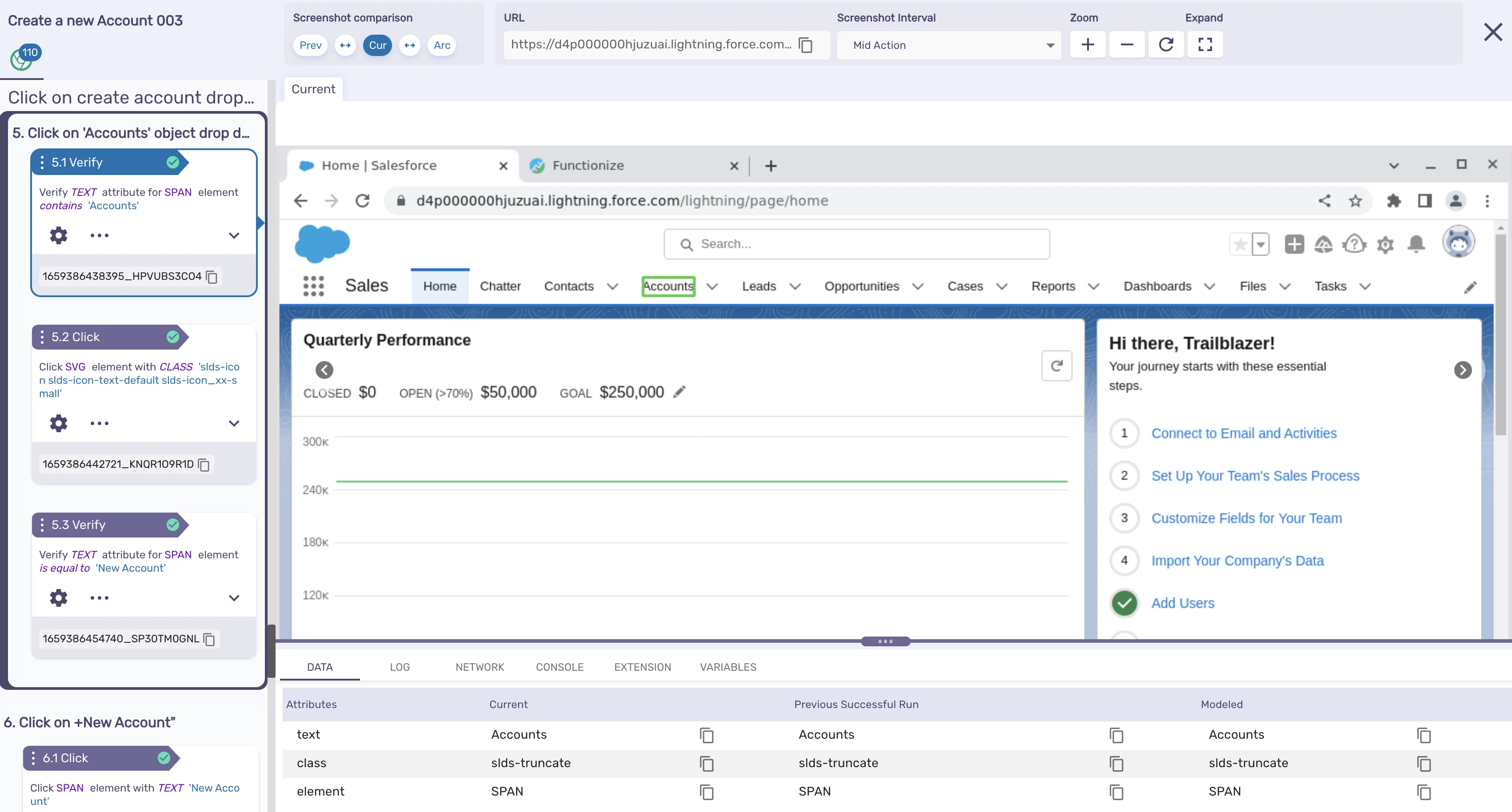 Salesforce Testing Functionize