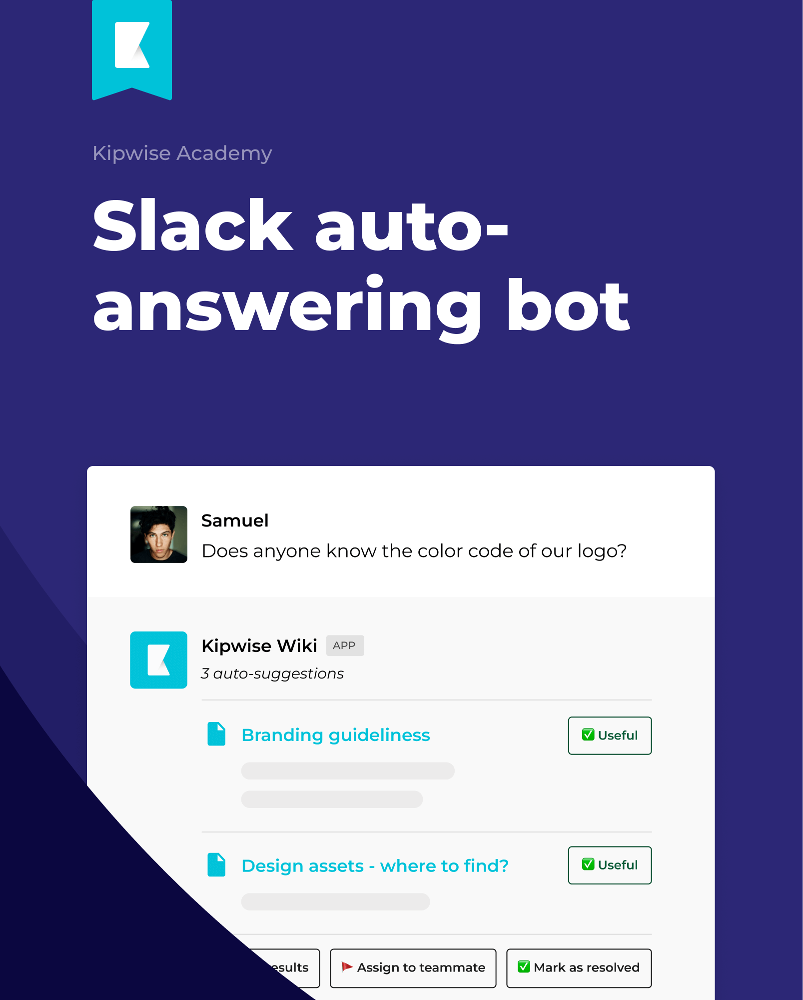Slack Auto-answering bot - Kipwise Academy