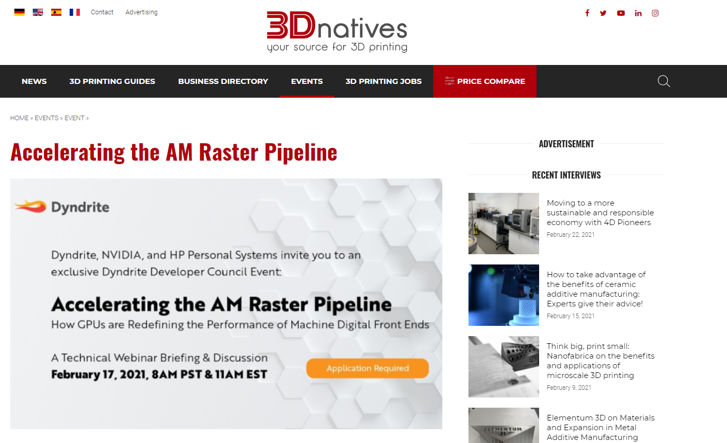 3DNatives - Accelerating the AM Raster Pipeline | Dyndrite