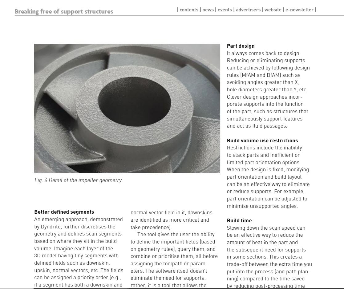 Metal AM Magazine - Breaking Free of Support Structures | Dyndrite