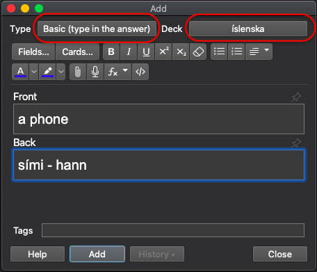 Adding Words to Your Anki
