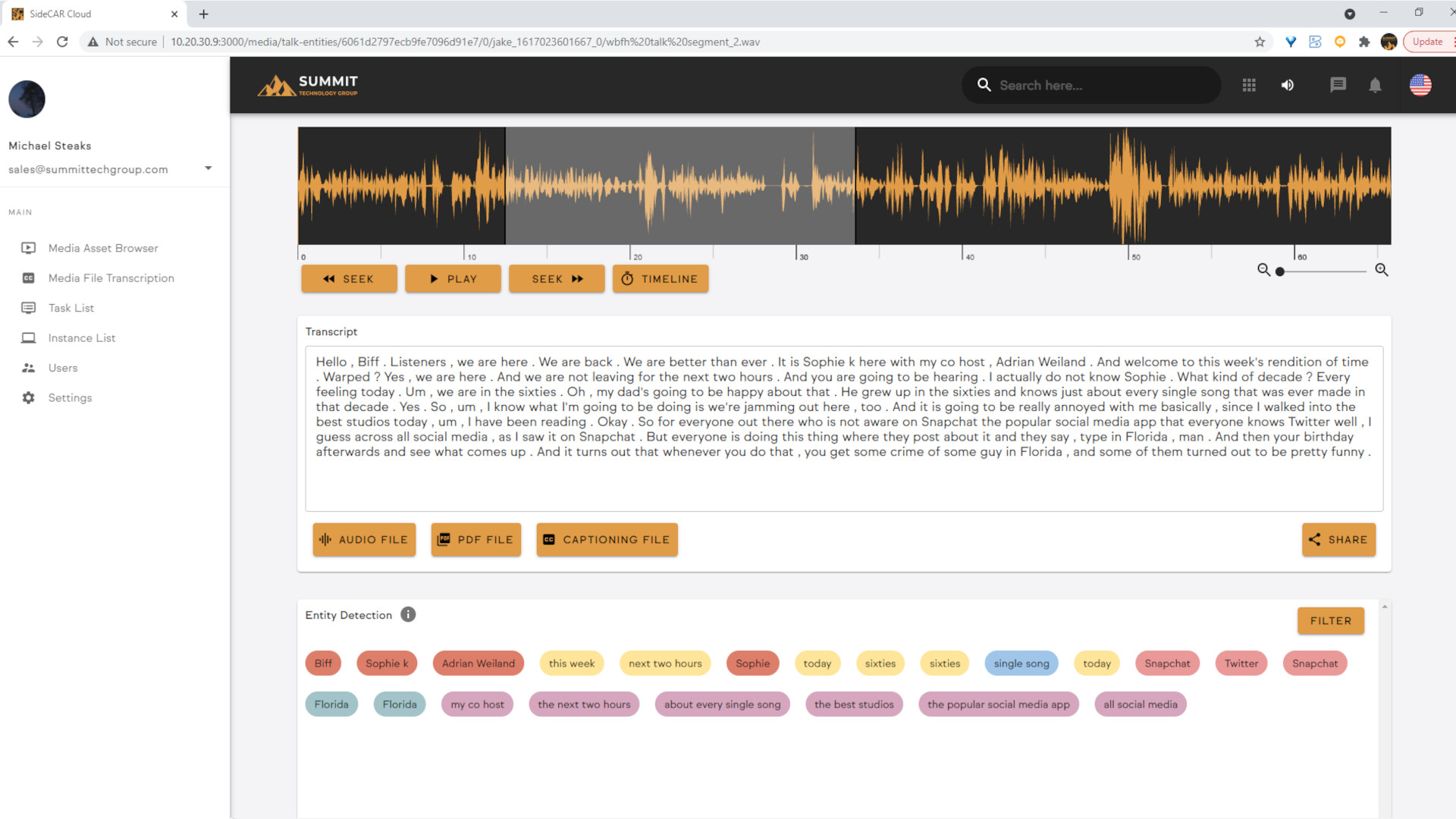 SideCAR Media Logger | Summit Technology Group