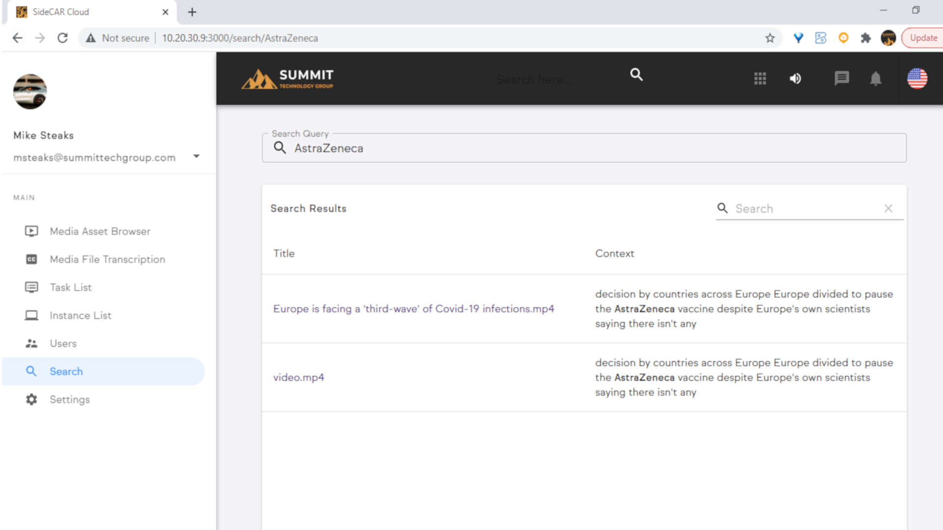 SideCAR Media Logger | Summit Technology Group