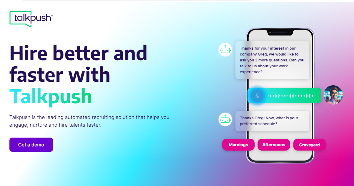 Contrate melhor e mais rápido com o Talkpush
