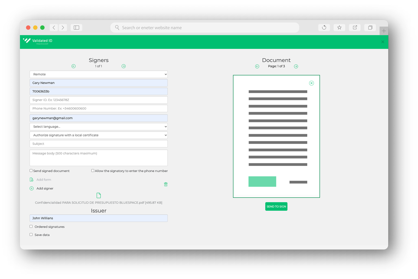 VIDsigner Remote Signature | Validated ID