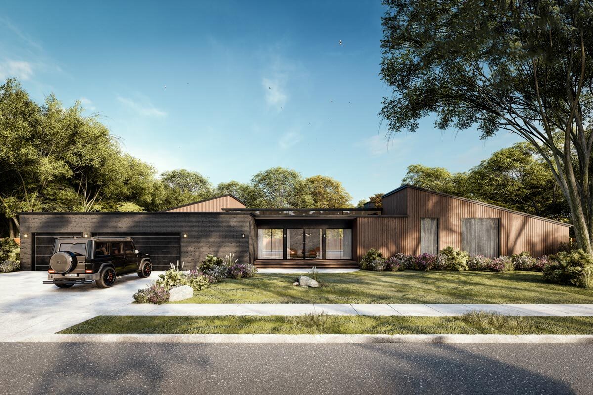 Contemporary Floor Plan: 69663AM