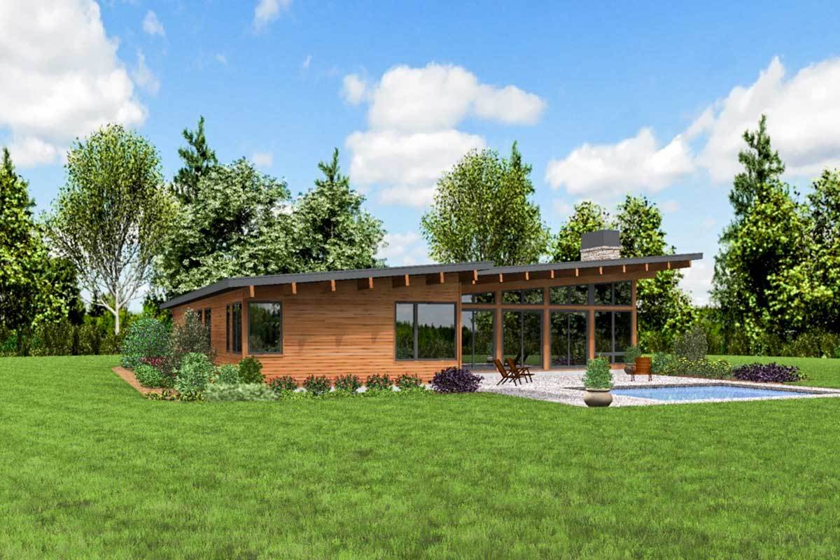 Contemporary Floor Plan: 69663AM