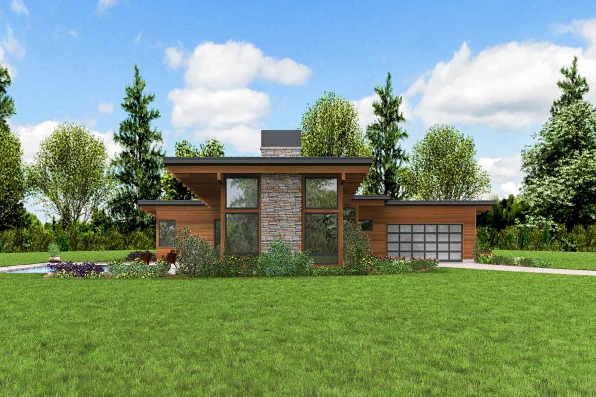 Contemporary Floor Plan: 69663AM