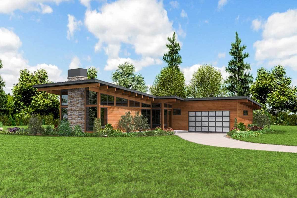 Contemporary Floor Plan: 69663AM