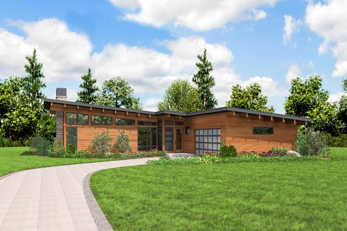 Contemporary Floor Plan: 69663AM