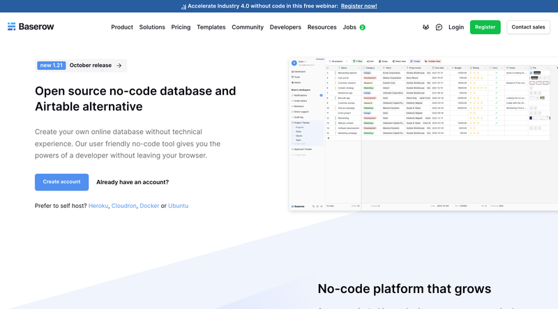 Baserow, l'outil no-code pour des bases de données modulables