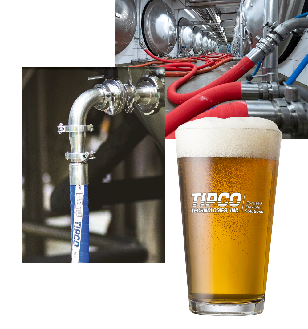 Hoses, tubing, fittings, gauges, gaskets and valves for wineries, breweries
