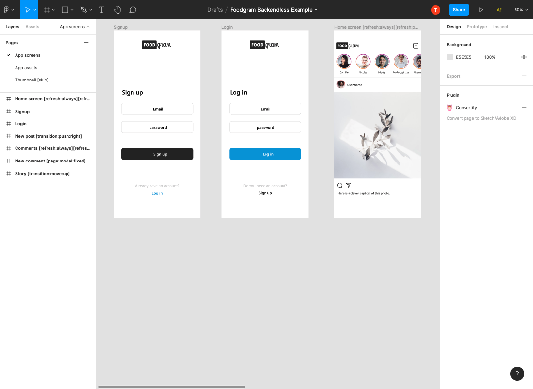 Build a mobile Frontendless photo sharing app using Figma and Backendless