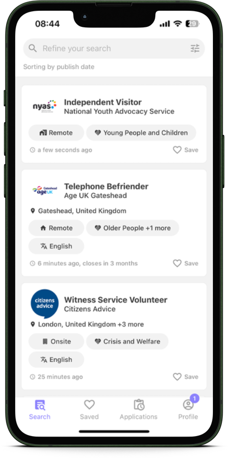 App for Volunteering in the UK
