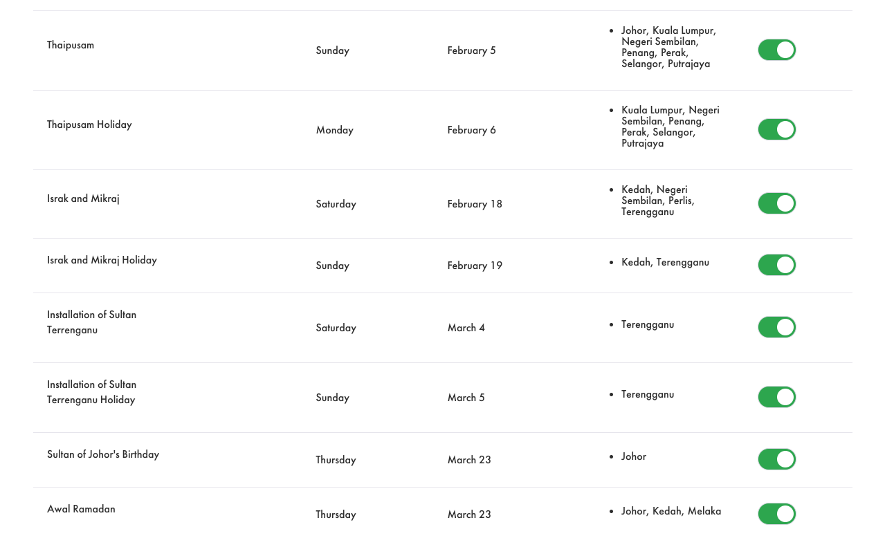 We’ve Added Public Holiday Replacements for Your Company! | Product Updates