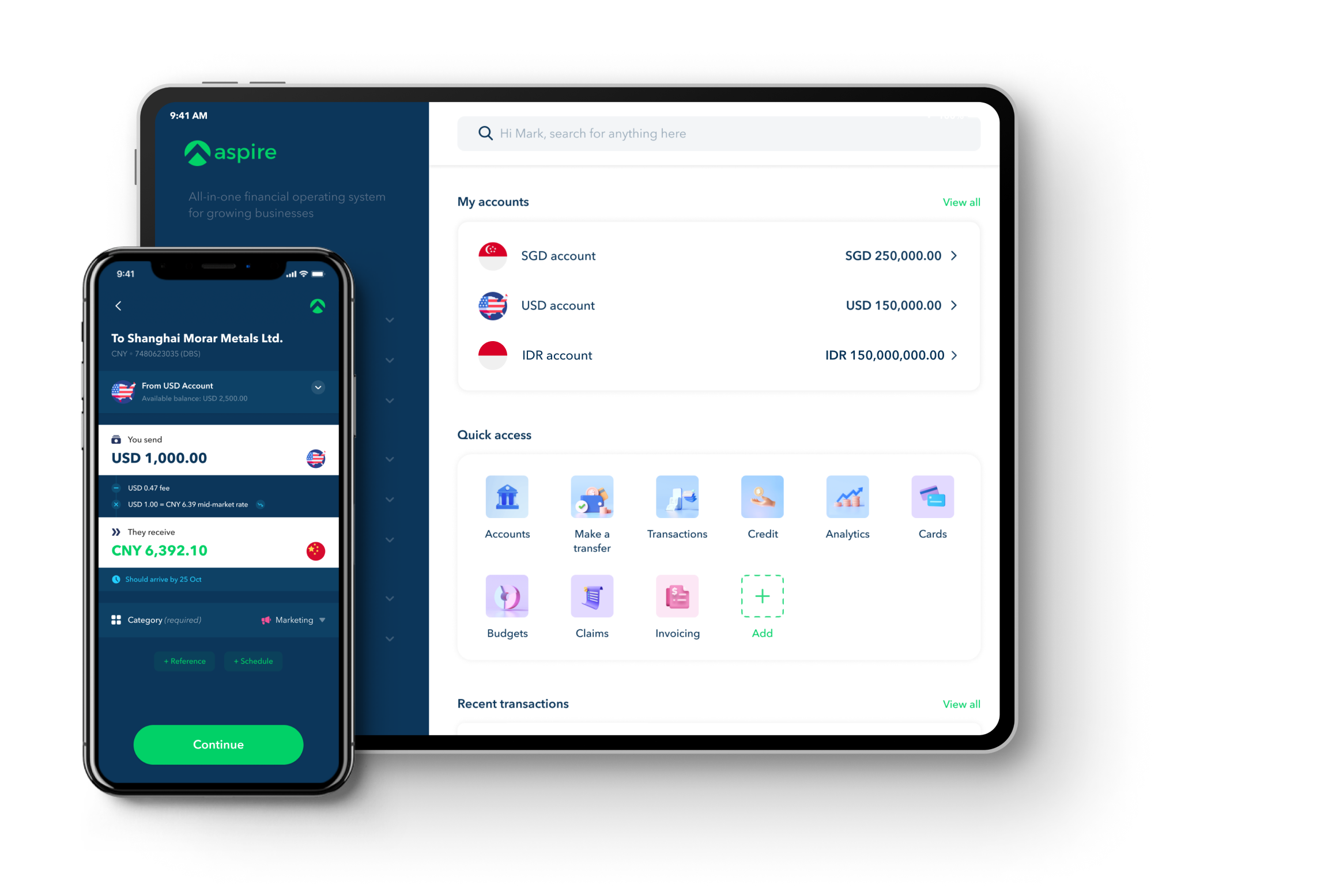 Radically low fees on global payments | Aspire