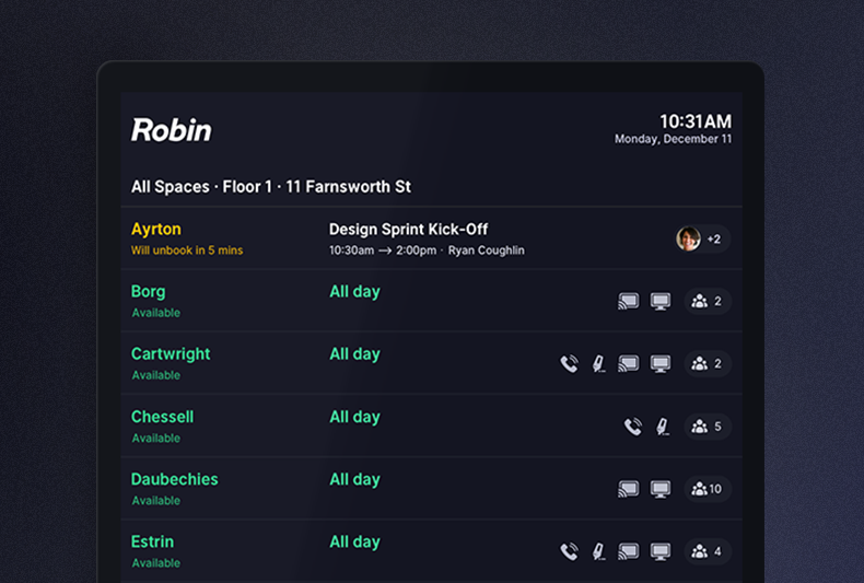 Status Board: Real-time Office Availability for Everyone | Robin