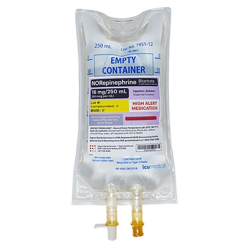 NORepinephrine Bitartrate Injection, 16mg/250mL (64mcg/mL), in a 250mL Bag