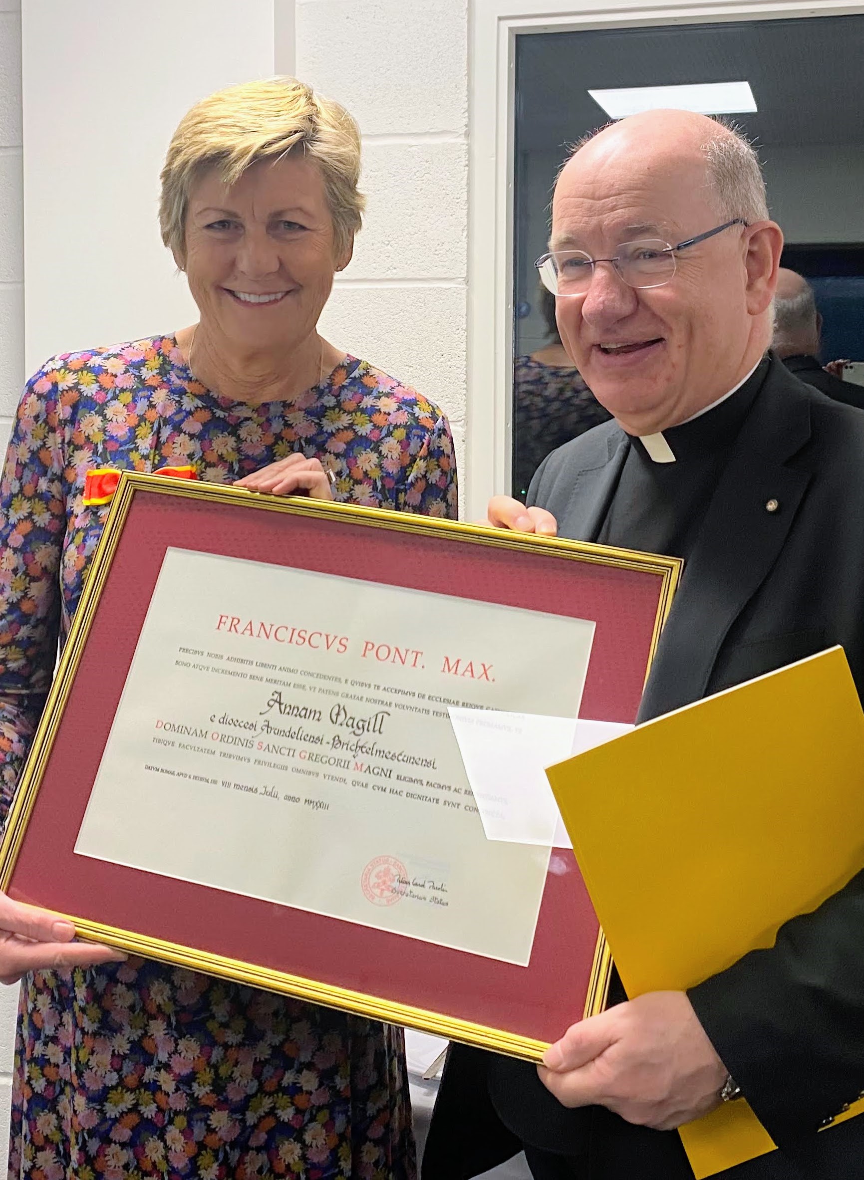 Ani Magill CBE has been admitted to The Papal Order of St Gregory. | News