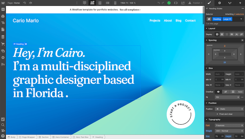 Colorfolio | Webflow Portfolio Template