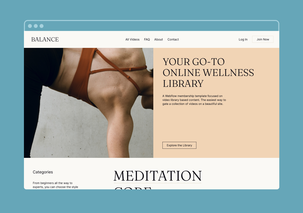 Balance | Webflow Memberships Template