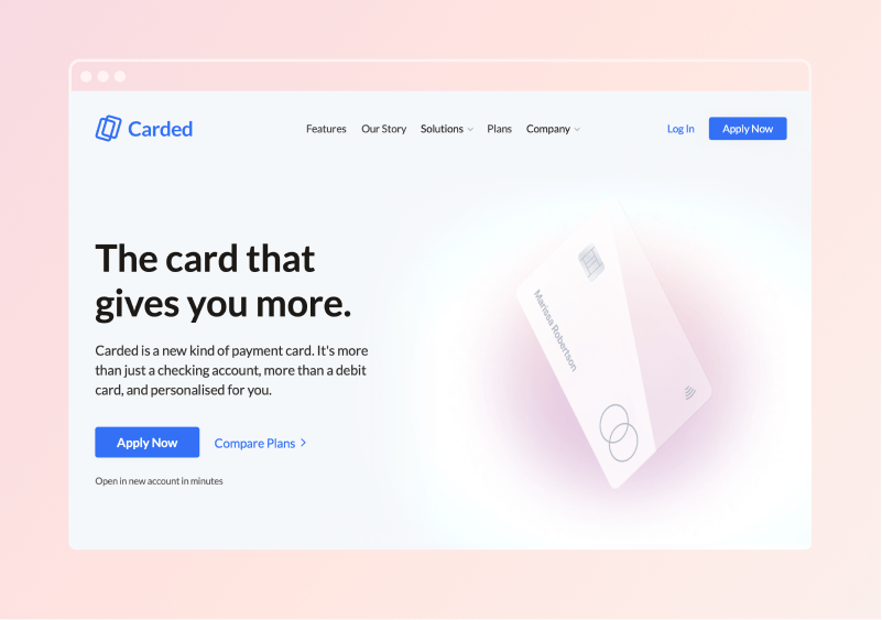 Carded | Webflow SaaS Template