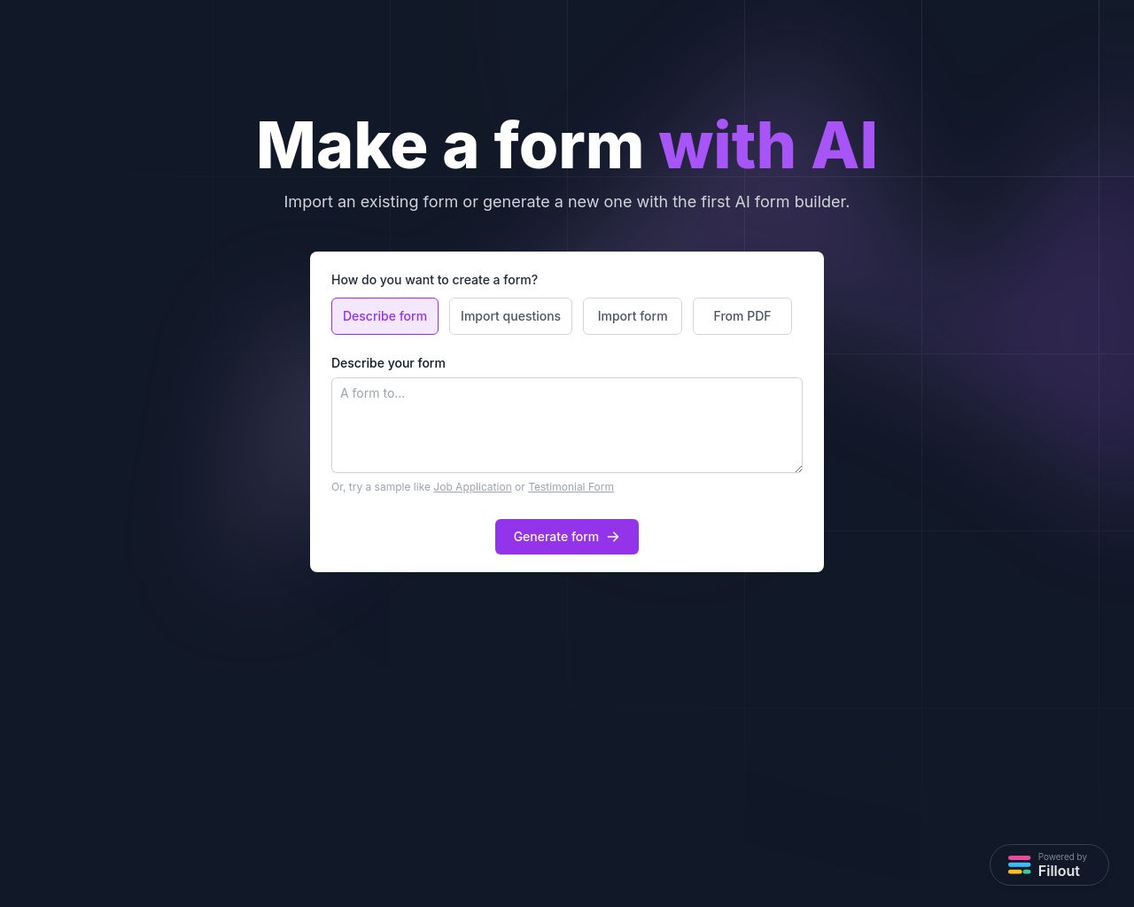 AI Form Generator AI Form Generator
